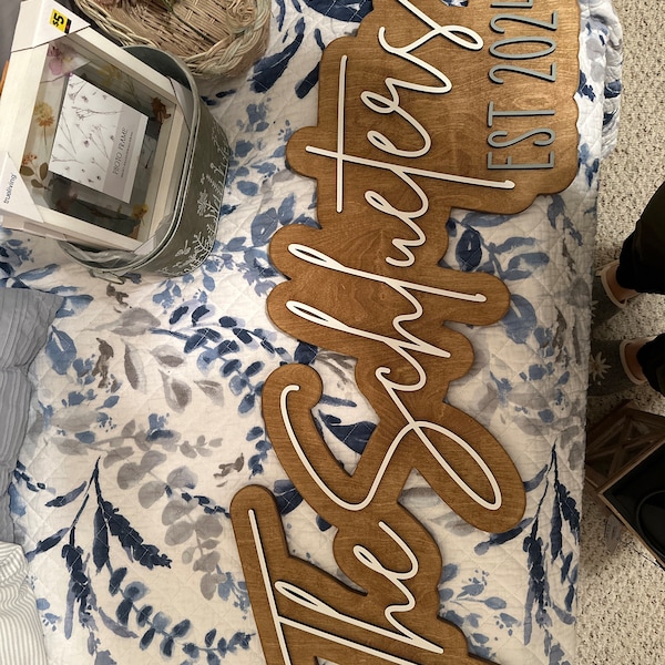 Large Last Name Sign, Cut Out Last Name Sign, Wedding Name Sign, Double ...