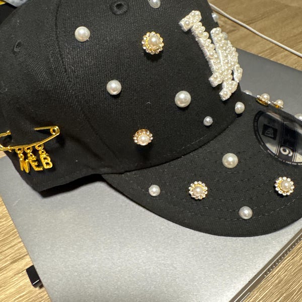 Custom Rhinestone Snapback | Bling Pearl New Era Hat | Unique Bling Cap ...