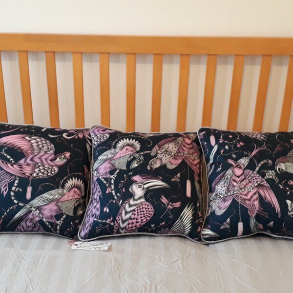 Small Cushion Cover Sanderson Bambi Cotton Floral Double Sided Piped ...