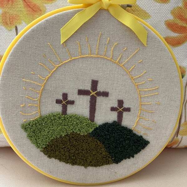 Christian Embroidery Easter Hoop Pattern Christian DIY Embroidery ...
