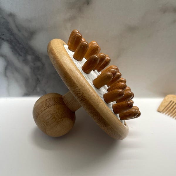 Bamboo Stimulating Scalp Massager Spa Day Self Care Hair Care T Idea Shower Tool