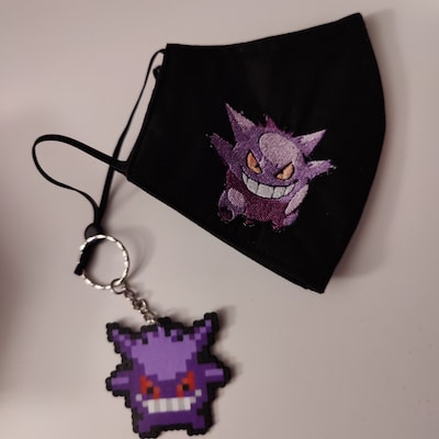 Gengar Pokémon Custom Embroidered Face Mask - Etsy