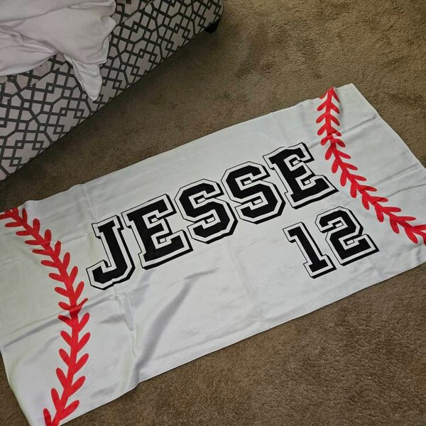 Custom Baseball Beach Towel, Baseball Team Gifts,personalized Beach ...