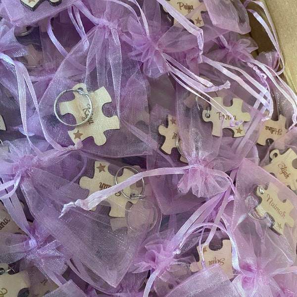 Small Puzzle Keyring; Jigsaw Keyrings; Kids Party Favours; Party Favors ...