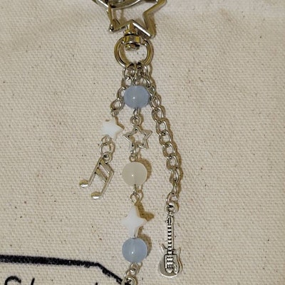 Blue Candy Keychain Cute Beaded Keychain Aesthetic Beaded Keychain ...