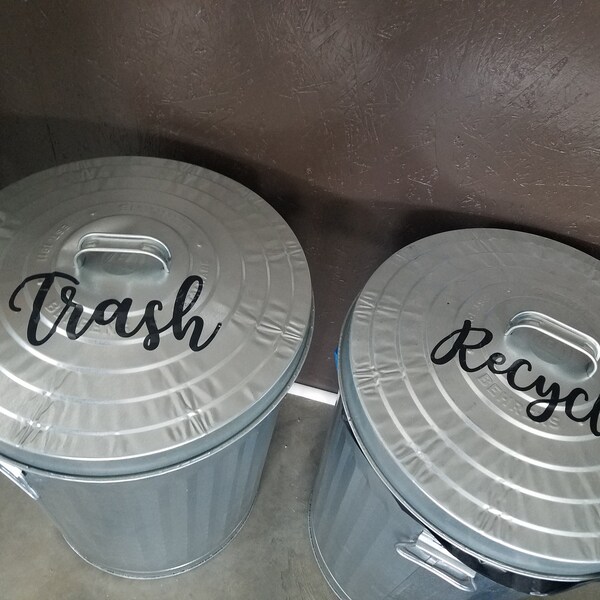 Trash and Recycle Set Decals Kitchen Decals Trash Can Decal Recycling ...