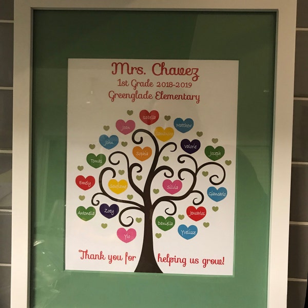 Printable DIGITAL FILE TEACHER Tree, Printable, Personalized Class ...