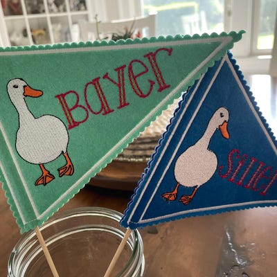 In the Hoop Pennant Flag Machine Embroidery Design, Simple ITH Pennant ...
