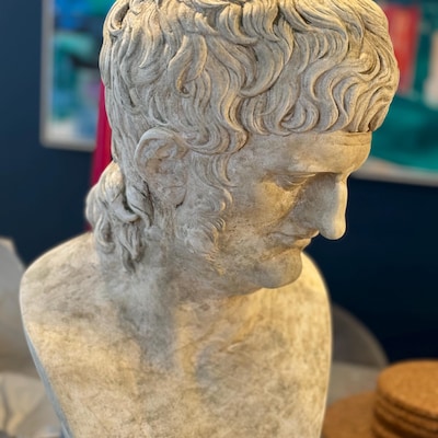 Caesar Augustus Portrait Bust, Large Roman Emperor Reproduction Plaster ...