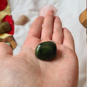 One 1 Green Jade Canada Tumbled Stone, Green Jade Canada Tumbled Stones ...
