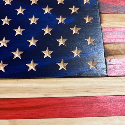 Small Handmade Rustic American Wooden Flag - Etsy