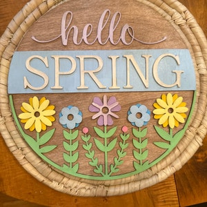 Hello Rattan Pattern Sign, Digital Download, Round Door Hanger Svg ...