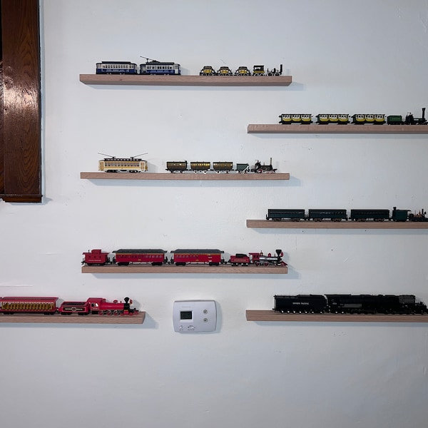 HO Scale Train Display Shelf – Solid Oak Floating Shelf – Choose Any ...