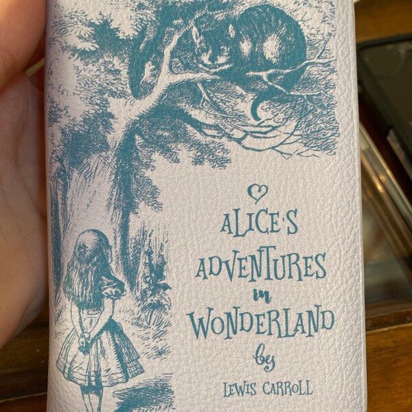 Alice in Wonderland Book Wallet, Book Clutch, Book Purse, Zipper Wallet ...