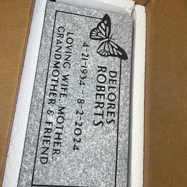 Grave Marker Headstone - Personalized, Engraved, Tombstone, Granite Headstone - 16x8x3 or ...