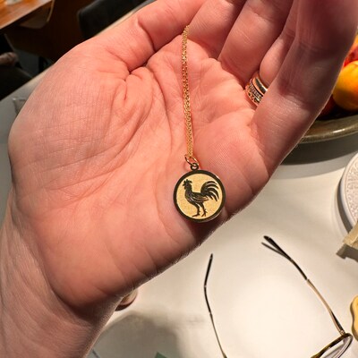 14k Solid Gold Clock Necklace , Personalized Vintage Clock Pendan ...