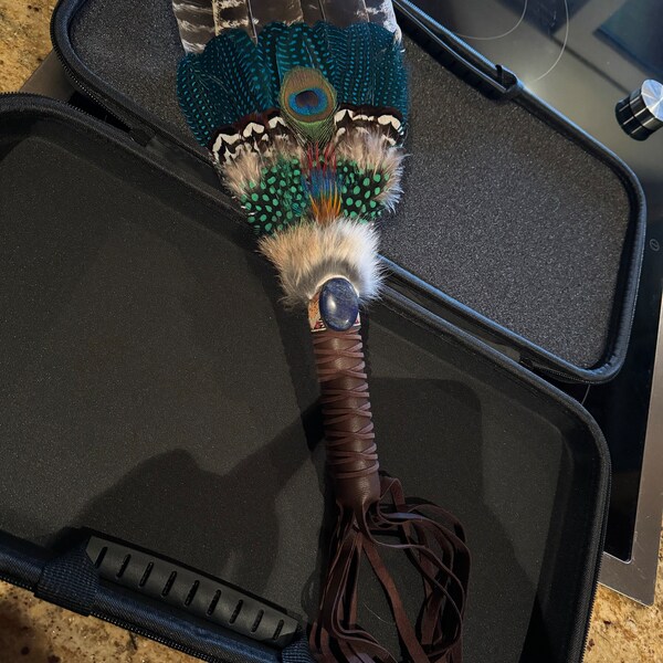 Beautiful Black Smudge Feather Fan. Shamanic Feather Fan for Smudging ...