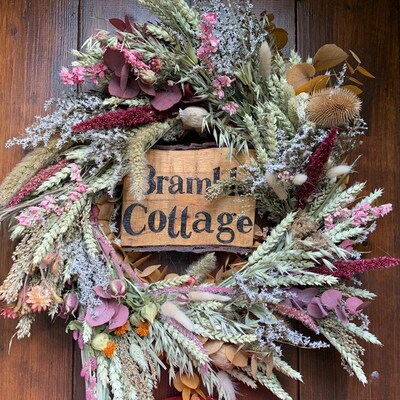 Autumn Dried Wreath Making Kit. Dried Flower DIY Autumnal Door Wreath ...