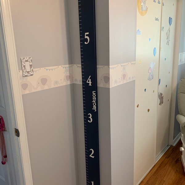 Growth Chart Ruler 3D | Playroom Decor | Wall Ruler | Personalized Wood ...