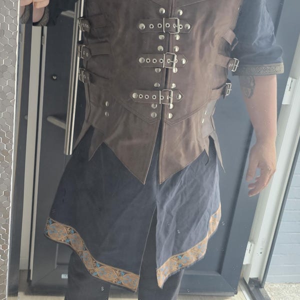 Brown Leather Corset Armor Set | Steampunk Fantasy Warrior Bustier With ...