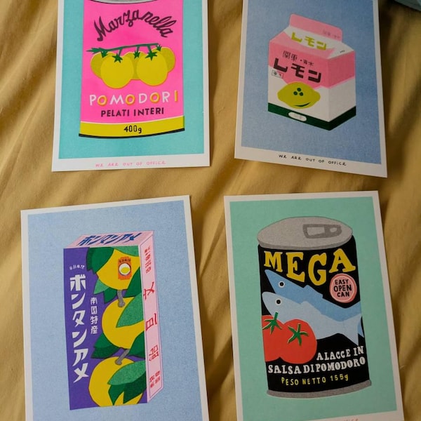 8 - 15 X Risograph Prints of Your Choice of Packaging From All Over the ...