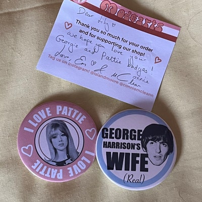 George Harrisons Wife real Badge/ Pin/ Button - Etsy