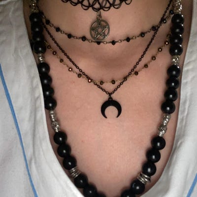Void Mage Choker Necklace Dark Fantasy Magic Chain Necklace Layering ...