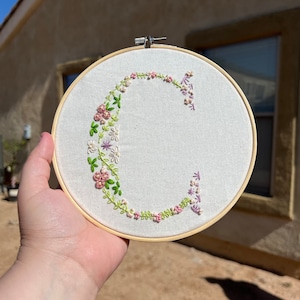 Floral Alphabet Letter R Initial Embroidery PDF Pattern, Instant ...