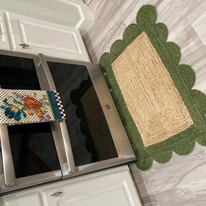 Scallop Wavy Jute Rug Natural Jute Wave Edge Rug Scalloped - Etsy