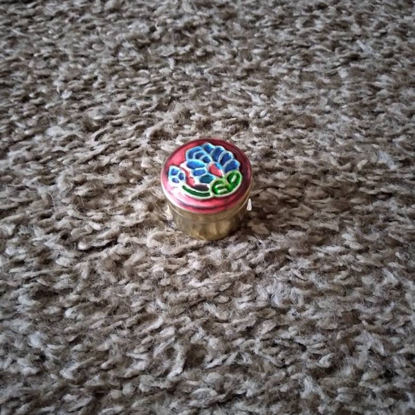 Solid Perfume, Tiny Decorative Brass Sample Container With Lid ...