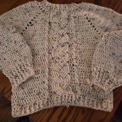 Crochet Raglan Cable Crop Top Pattern PDF INSTANT DOWNLOAD video - Etsy