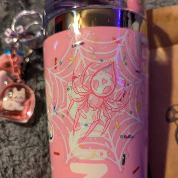 Sprinkle Spider Sticker - Kawaii Art - Pink Arachnid - Spooky and Cute ...