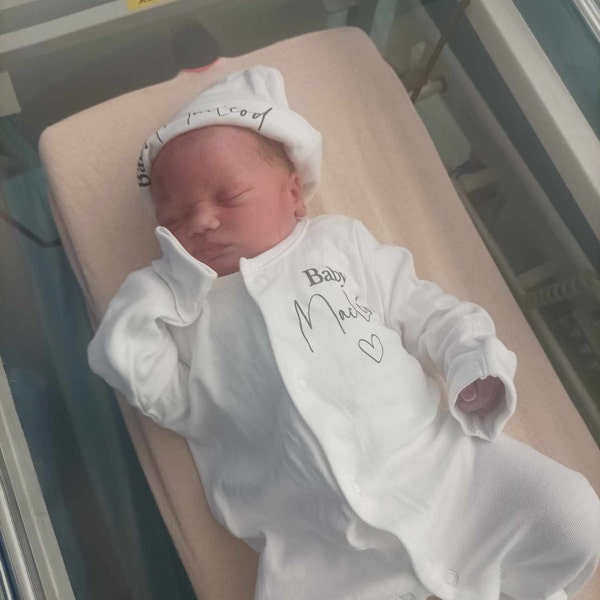 Personalised Baby Grow Surname Sleepsuits, New Baby Gift for New ...