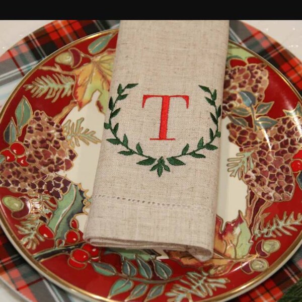 Set of Embroidered Easter Napkins, Religious Cross, Matthew 28:6 ...