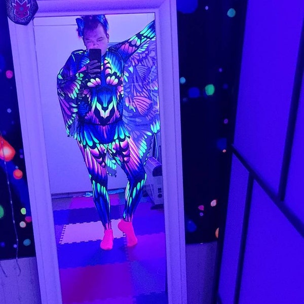 Neon Costume Set, UV Light Outfit, Rave Costume Set Woman, Performance ...