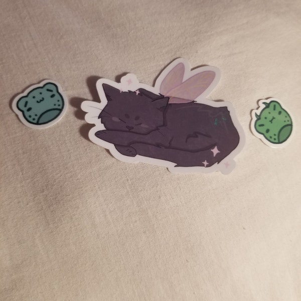 Fairy Cat Stickers | Original Vinyl Sticker | Glossy Water-resistant ...