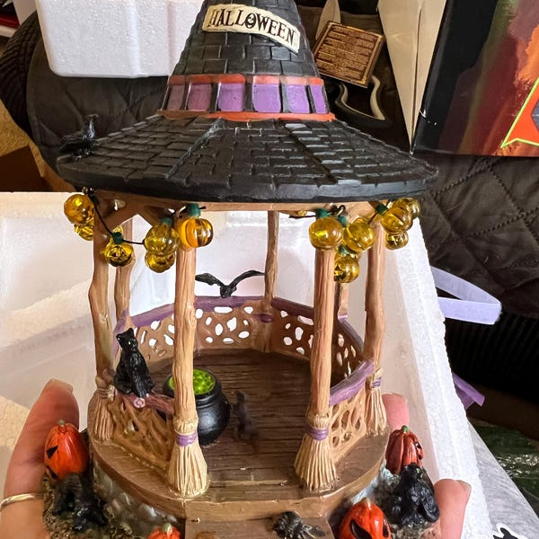 Lemax Spooky IRON GATE and FENCE Set of 5 34606 Halloween Spooky Town ...