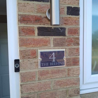 K Smart Sign Modern House Signs Plaque Door Number Street - Etsy UK