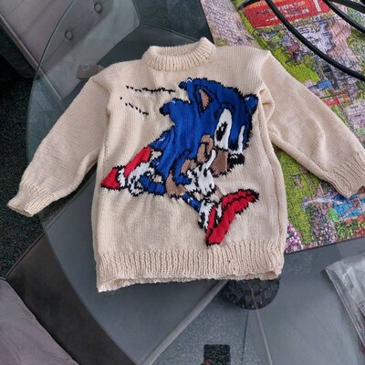 Nearly Free Sonic the Hedgehog Intarsia Knitting Pattern Size - Etsy