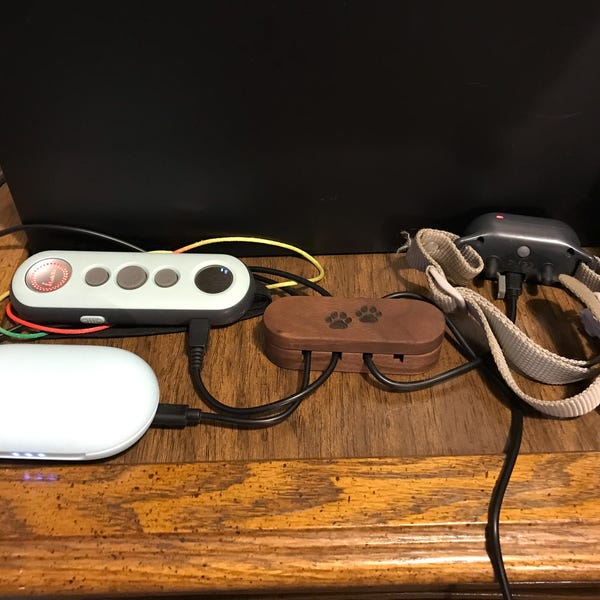 Wooden Cable Holder Mahogany Walnut Cherry | Desk Wire Organizer ...