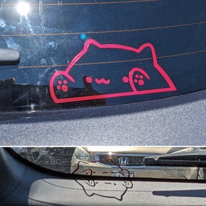 Peeking Bongo Cat Car Planner Laptop Cup Vinyl Decal Sticker - Etsy