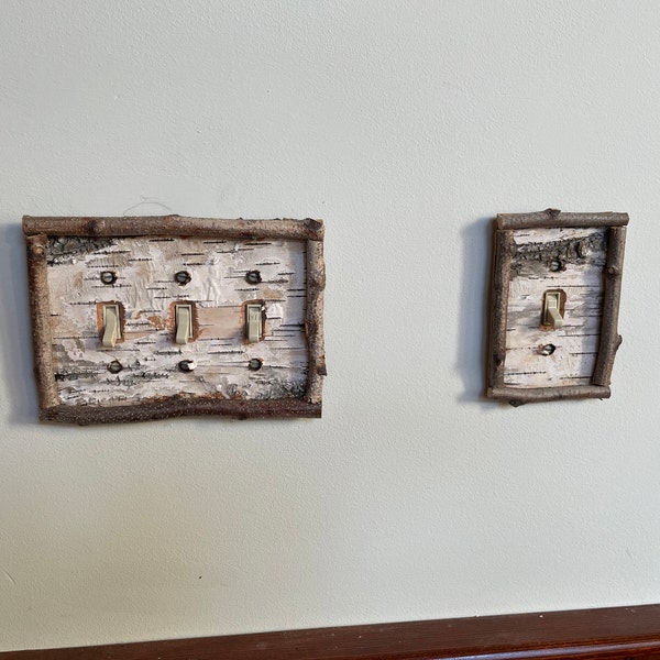 Birch Bark Switch Plate Covers, Light Switch Cover, Receptacle and ...