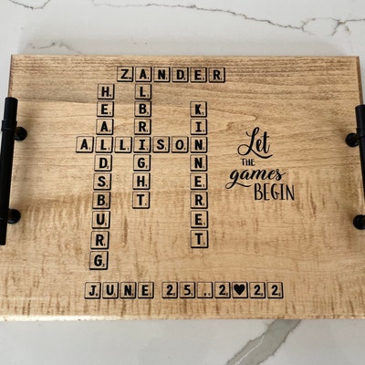 Personalized Serving Tray, Scrabble, Personalized Wedding Gift, Bed ...