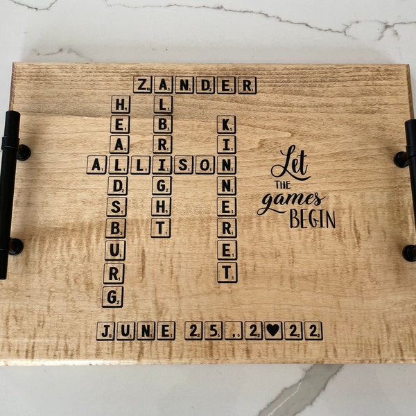 Personalized Serving Tray, Scrabble, Personalized Wedding Gift, Bed ...