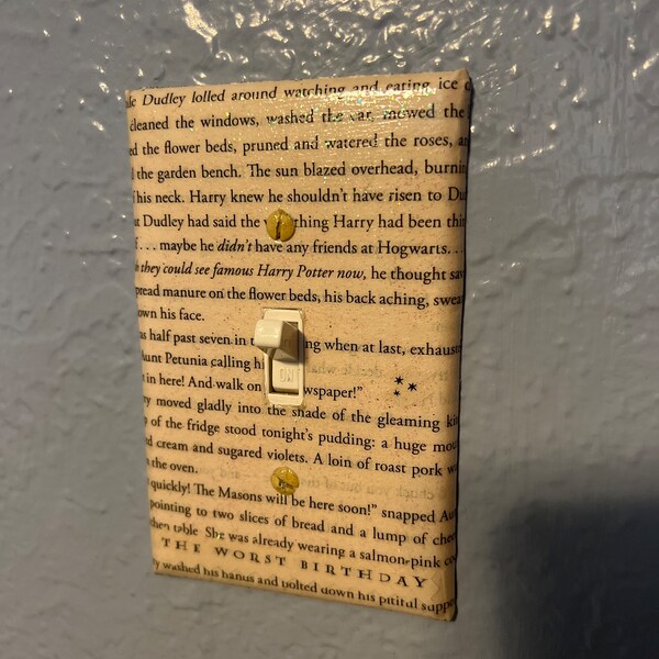Book Page Wall Light Switch Plate, Light Switch Cover, Home Decor ...