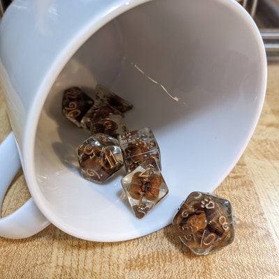 Coffee Bean Dnd Dice Set, Polyhedral Dice, D&D Dice, Dungeons and ...