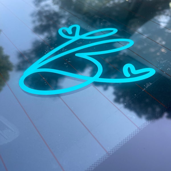 Decal | CUTE Single Initial Decal | Initial With Heart Loop Accent ...