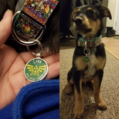 Pet ID Tag Zelda Triforce inspired Dog Tag, Cat Tag, Pet Tag - Etsy