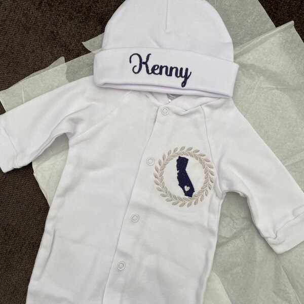 Personalized Baby Boy Coming Home Outfit, Monogrammed Baby Clothes ...