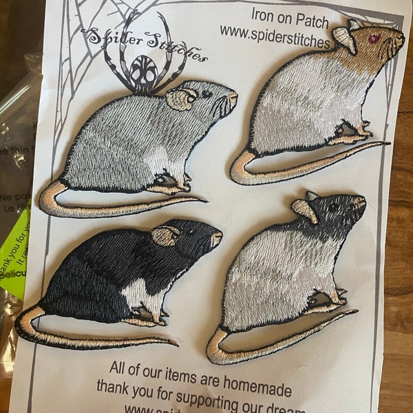 Fancy Black Dumbo Rat Iron on Patch - Etsy